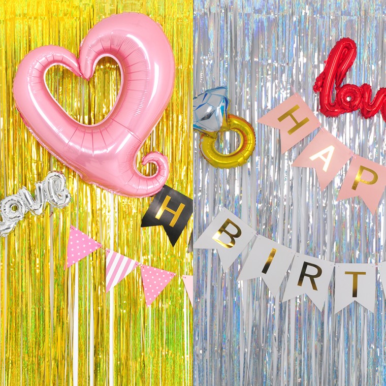 선물데이 : 파티장식은박수술커튼 - 홀로그램 / 파티용품 생일파티 기념